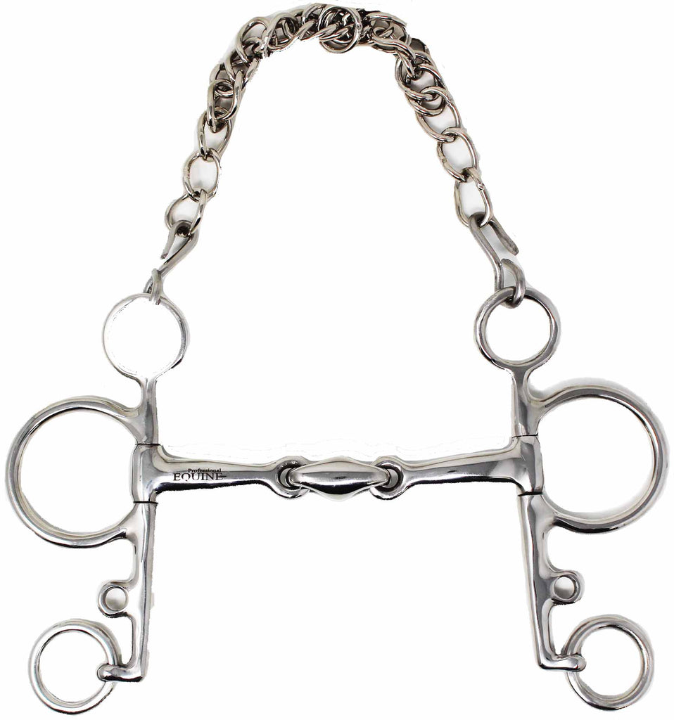 Stainless Steel Pelham 5" Double Jointed Lozenge Mouth Snaffle Bit w/ — Challenger