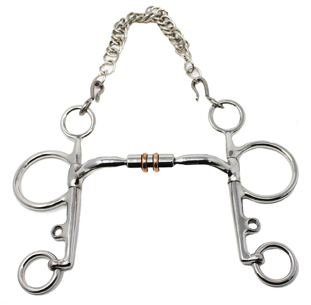 Horse Pelham Comfort Snaffle Bit w/ Copper Rollers 35623 — Challenger