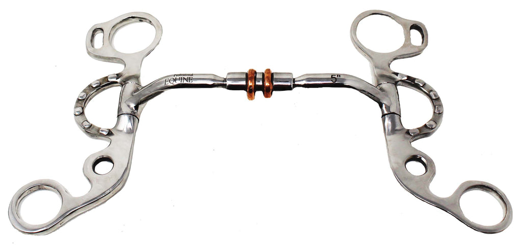 5" Argentine Jointed Copper Roller Mouth Short Shank Horse Snaffle Bit ...