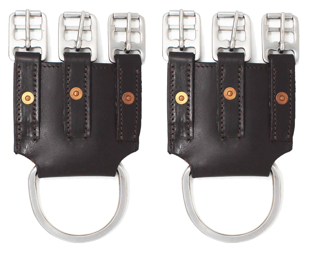 Horse 2 Pcs Leather Western English 1" Three (3) Buckle Girth Converte ...