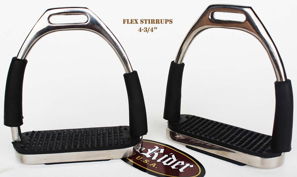 English 4-3/4" Wide Flex Irons Double Jointed Riding Stirrups 51121 ...