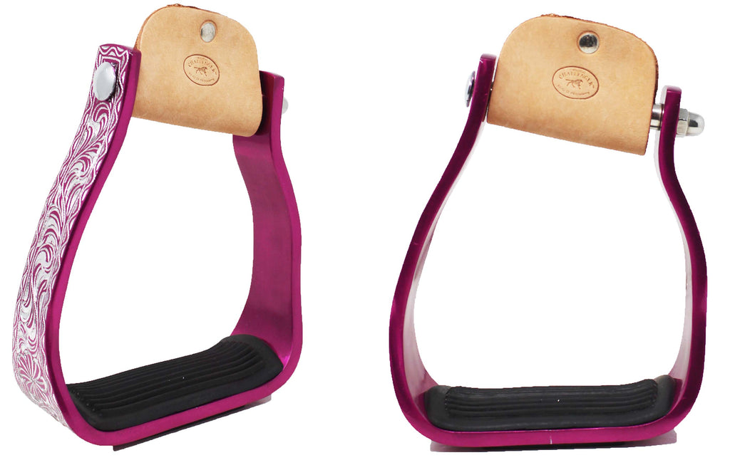 Horse Western 5" Barrel Racer Engraved Aluminum Angled Show Stirrups 5 ...