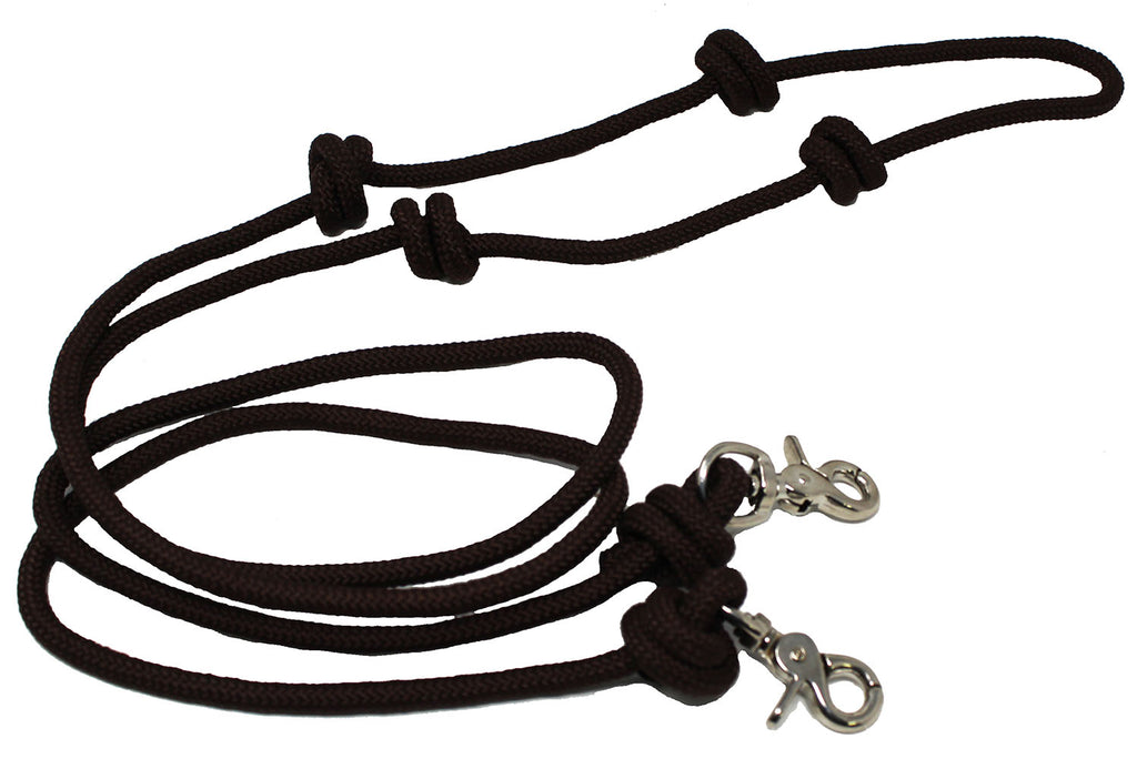 Roping Knotted Horse Tack Western Barrel Reins Nylon Round Black 60734 ...