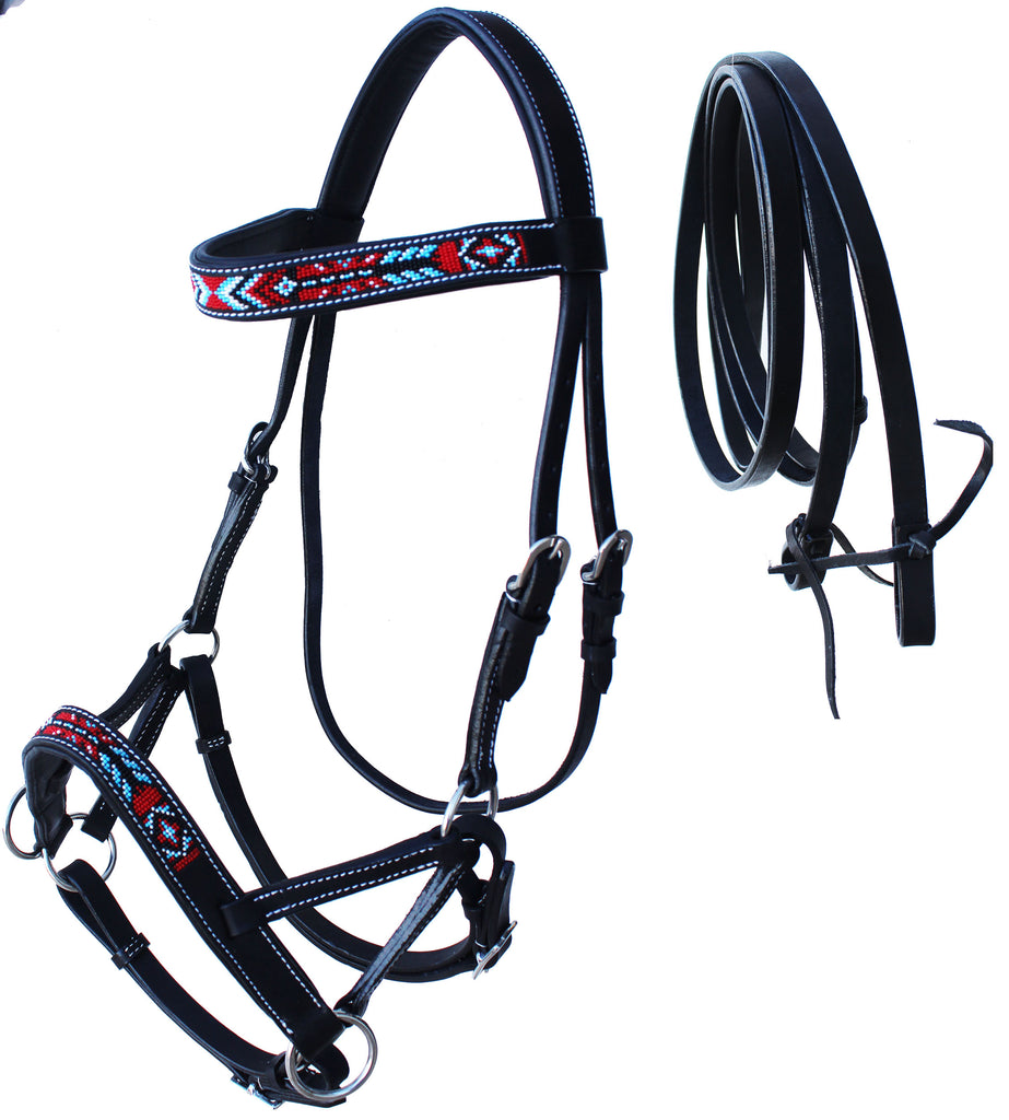 Bitless Bridle CHALLENGER Western Bitless Sidepull Bridle With Reins ...
